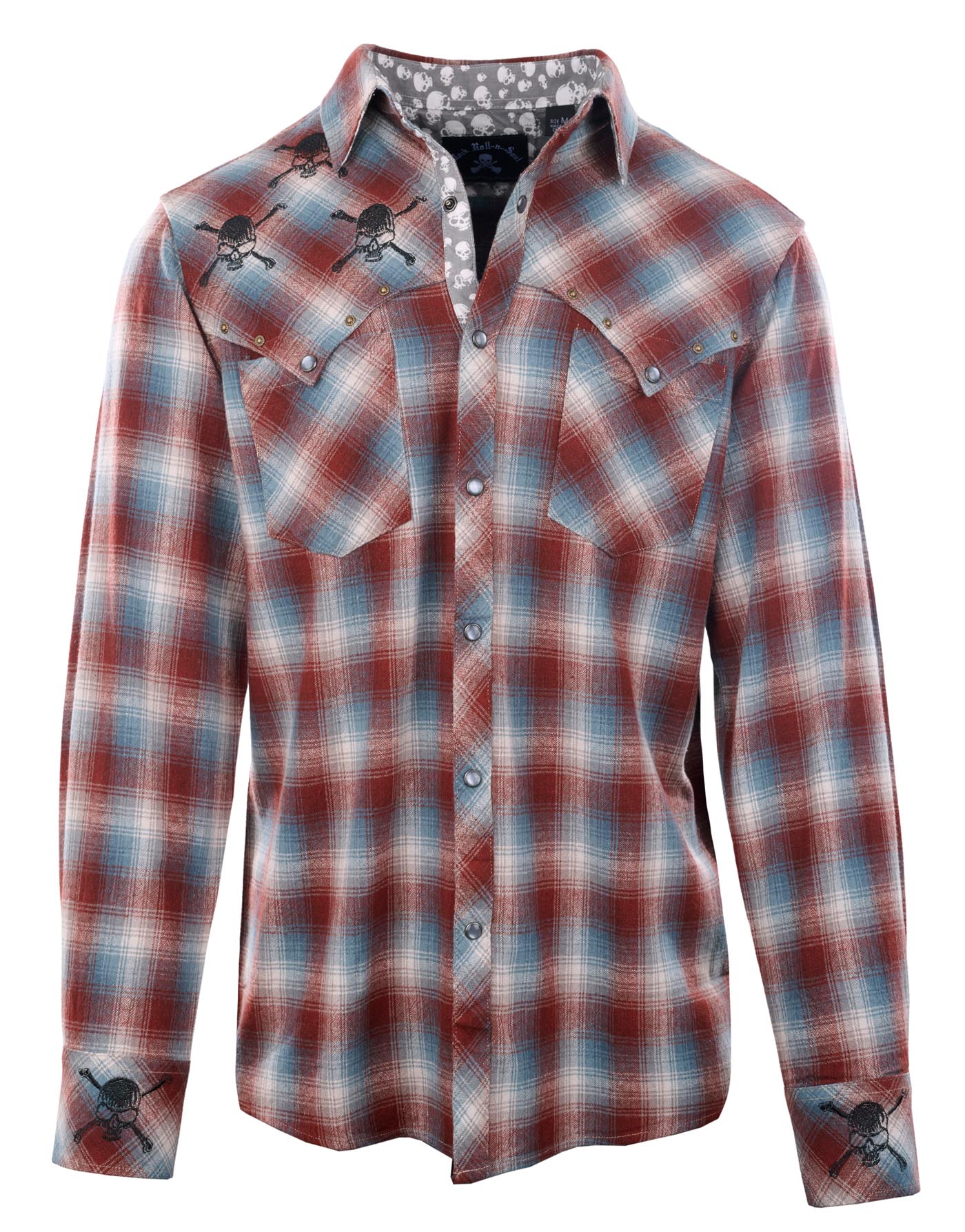 Men's Skull Flannel Shirt | Master of Puppets Grey by Rock Roll n Soul