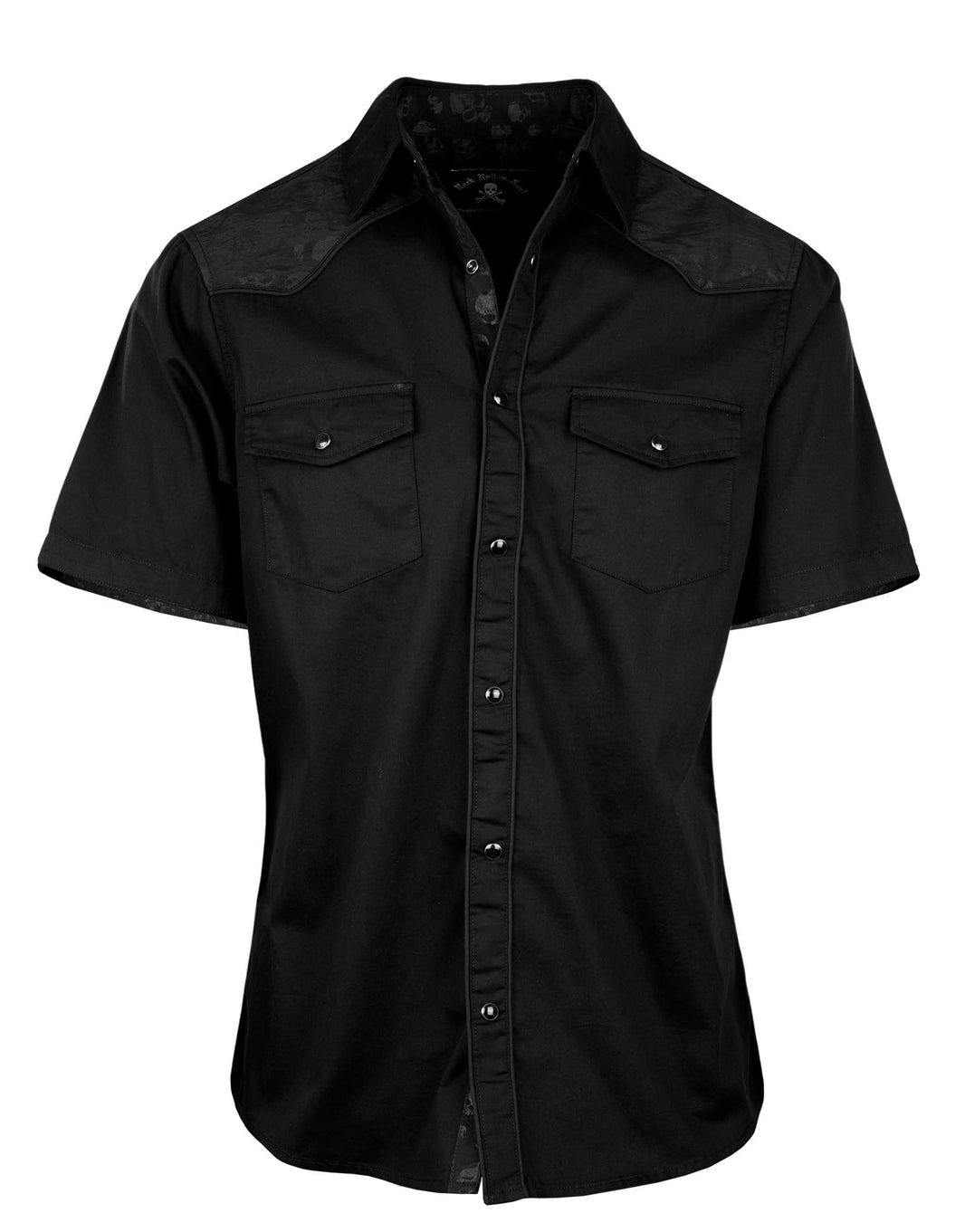Men's LS Ruffle Fashion Shirt | Johnny B Goode Black Rock Roll n Soul