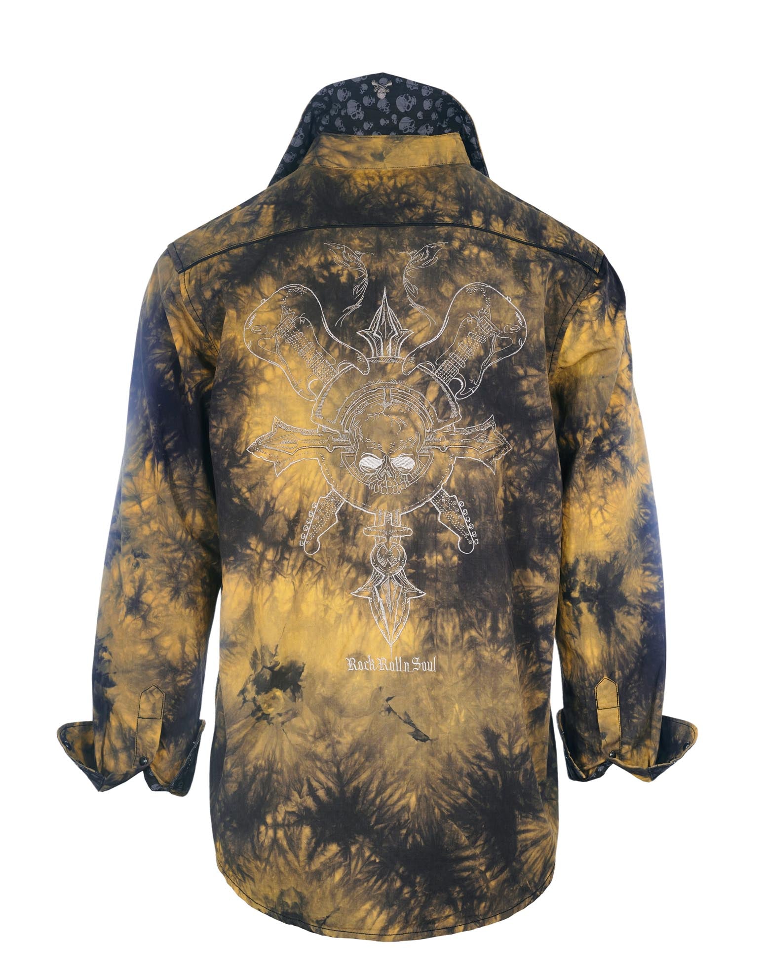 Men's LS Tye Dye Button Up Shirt | Out Ta Get Me by Rock Roll n Soul