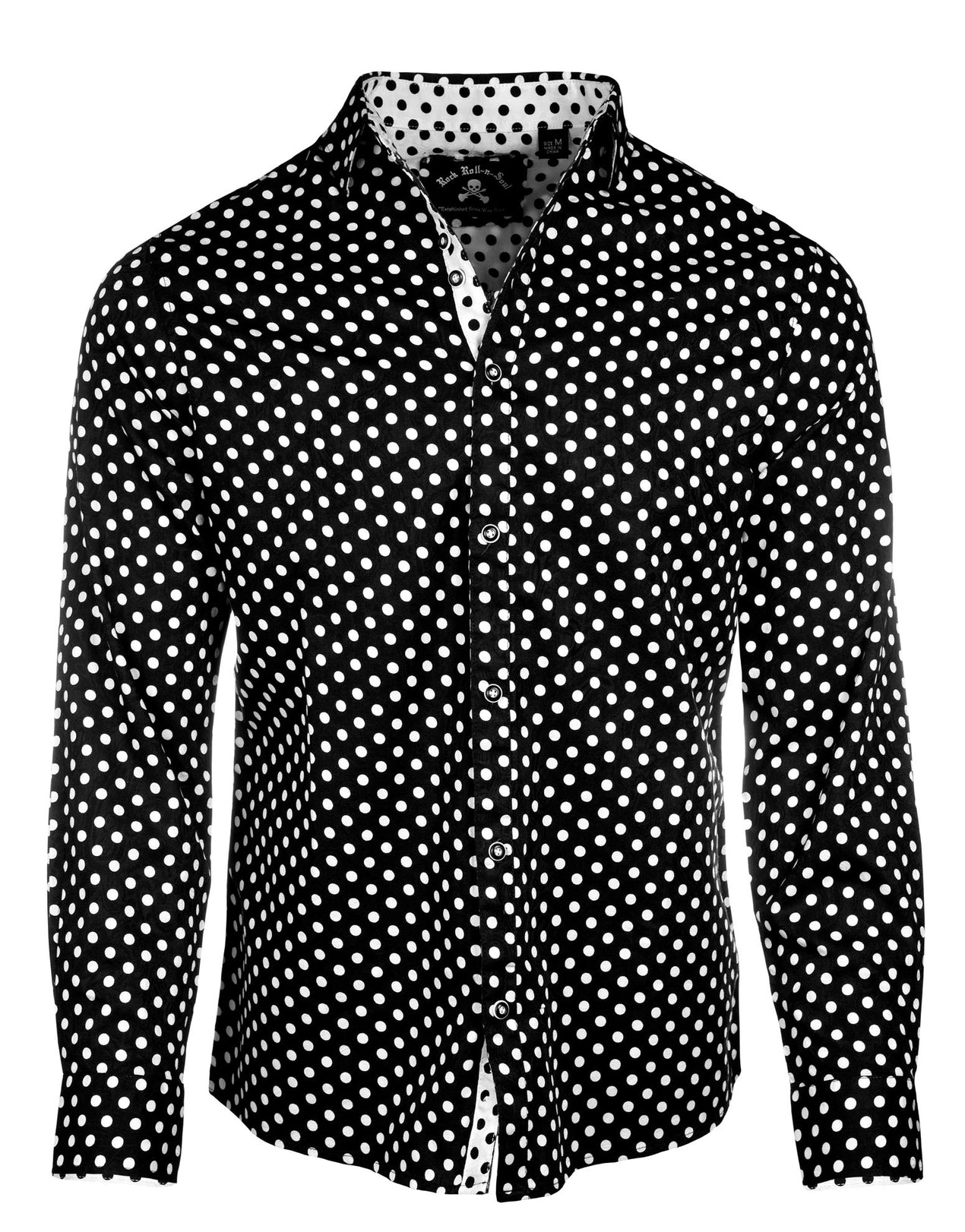 Men's LS Ruffle Fashion Shirt | Johnny B Goode Black Rock Roll n Soul