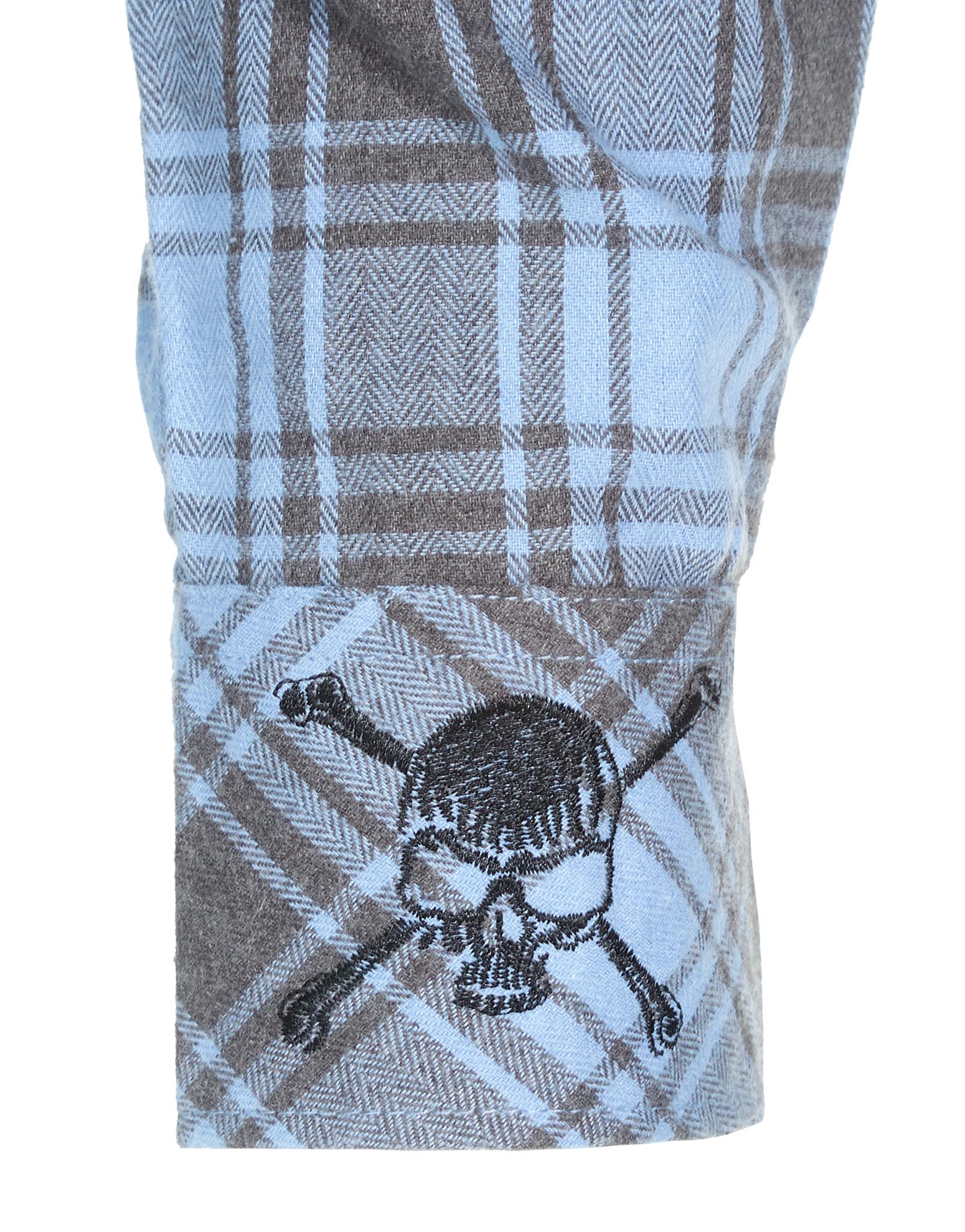 Men's Skull Flannel Shirt | Master of Puppets Blue by Rock Roll n Soul