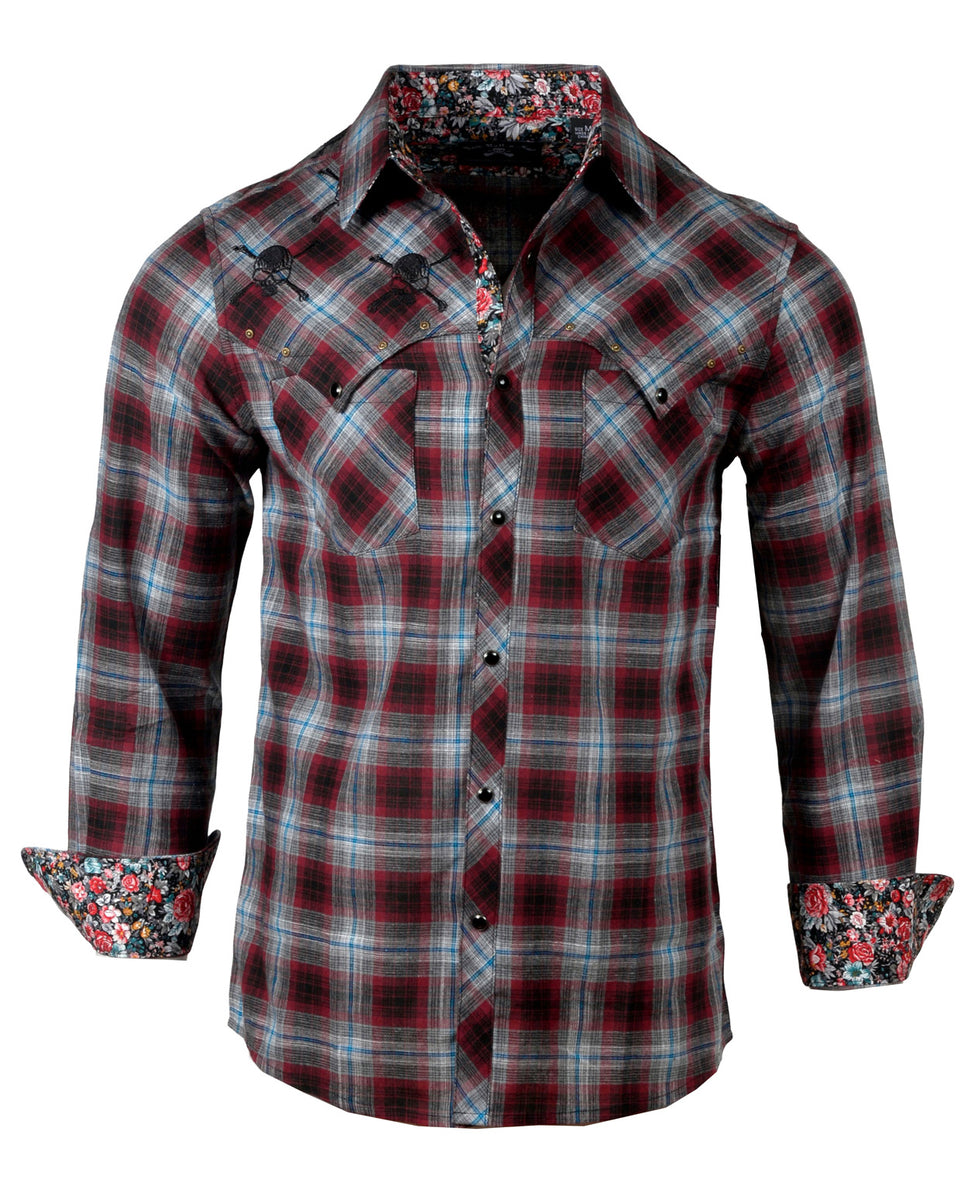 Men's Button up Plaid Shirt | Free Fallin by Rock Roll n Soul